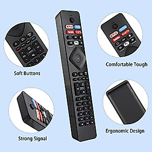 NH800UP RF402A-V14 RF402AV14 Remote Control Compatible with Philips Android 4K Ultra HD Smart LED TV Replacement Controller with Netflix Vudu YouTube with Batteries (No Voice Function)