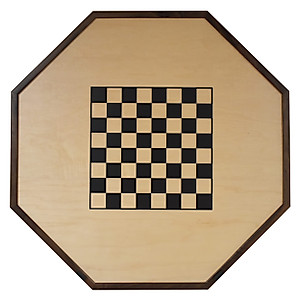 The Deluxe (Walnut Rail) - Traditional Octagon Crokinole Board Game Set