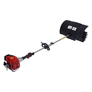 2-Stroke 52CC Handheld Sweeper Engine Power Sweeping Broom 23" Brush Head Artificial Grass Brush Power Broom Powerful Brush Lawn Sweeper Cleaner Tools