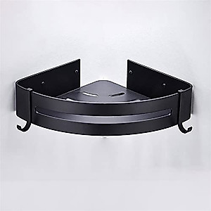 ZSFBIAO Bathroom Shelf Organizer Shower Storage Rack Black Corner Shelves Wall Mounted Aluminum Toilet Shampoo Holder No Drill Wall Floating Shelves (Color : A)