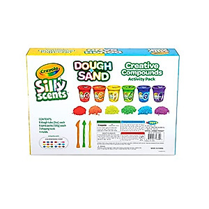 Crayola Silly Scents, Modeling Compound Activity Pack | Includes 6 Scented Dough Tubs, 6 Scented Colored Play Sand Packs, and 7 Kids Tools | Great Birthday Gift or Summer Fun for Toddlers.