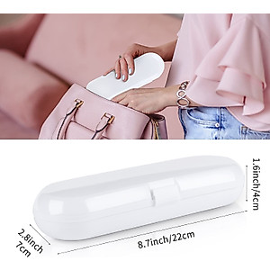 GIAVGIAV Electric Toothbrush Travel Case for 7.5Inch Handle, Toothbrush Carrying Case, Portable Brush Plastic Container Holder, Storage Box for Business Trips, Camping (White)