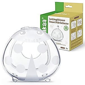 haakaa Ladybug Breast Milk Collector 1.4oz/40ml/1pc - Wearable Nursing Cup Resuable Breast Shell Breast Milk Catcher Silicone Portable Letdown Catcher for Breastfeeding Moms, Protect Sore Nipples