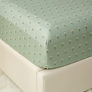 LifeTB 4 PCS Chic Boho Floral Duvet Cover Set【1 Twin Duvet Cover + 2 Standard Pillowcases + 1 Twin Fitted Sheet】