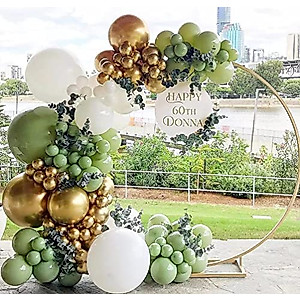 132PCS Sage Olive Green Gold White Safari Jungle Wild One Boho Balloons Balloon Garland Arch Kit Baby Shower Birthday We Can Bearly Wait Party Decorations Supplies for Boy