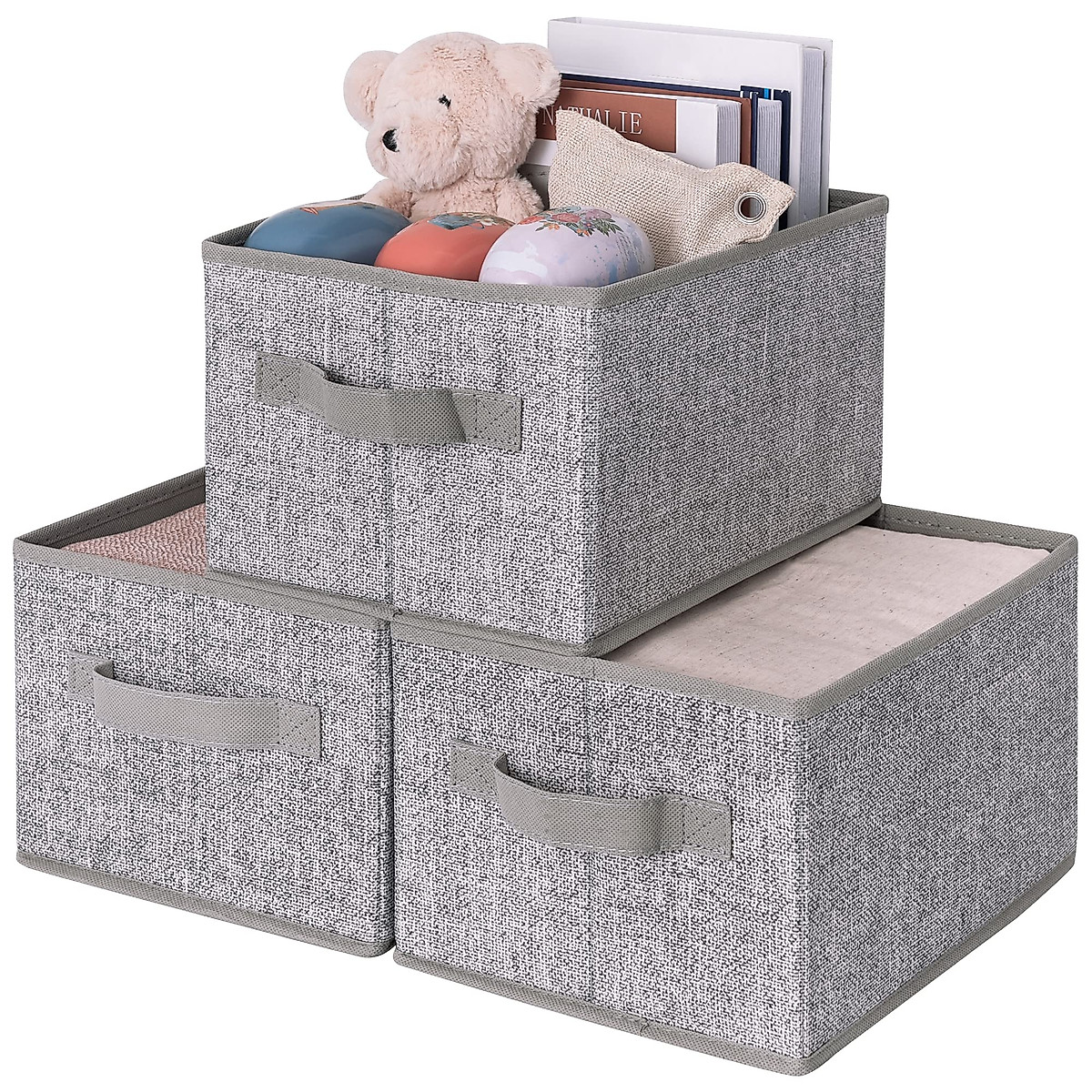 GRANNY SAYS Bundle of 3-Pack Fabric Storage Bins & 3-Pack Rectangle Lidless Storage Bins