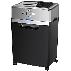 BONSEN Heavy Duty Paper Shredder, 24-Sheet Cross-Cut Shredder, 40-Min Continuous Running Time, Commercial Grade Shredder for Office, 9-Gallon Big Basket, 55dB Super Quiet, P-4 High Security (S3105)