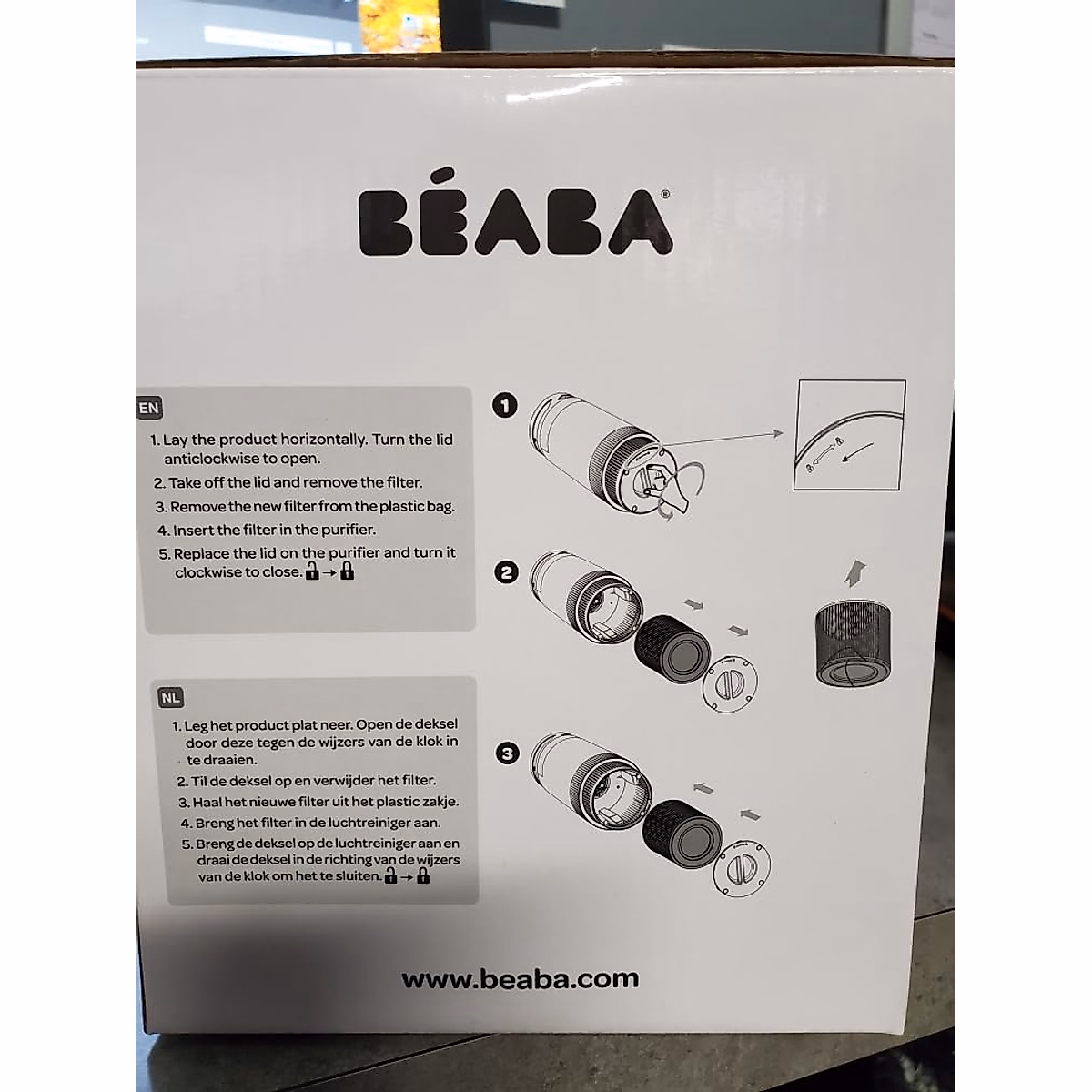 BEABA Air Purifier Filter Replacement, 4 Step Filtration System Pre-Filter, TRUE HEPA Filter, Carbon Filter, Removes VOCs, Odor, Dust, Mold and Dander