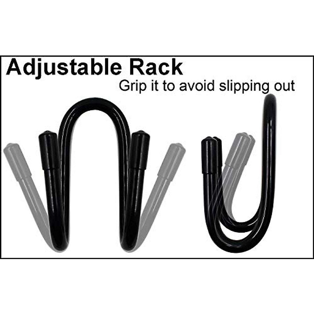 YYST Flexible Over The Seat Hard Hat Rack Holder Back Seat Hanger Headrest Hanger Headrest Hook (Black X 2 Pack)