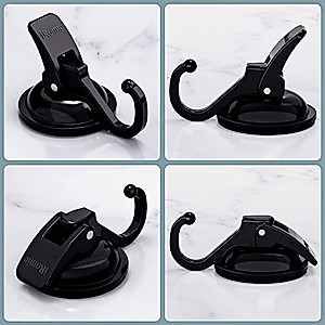 iRomic Heavy Duty Vacuum Suction Cup Hooks (4Pack),Black