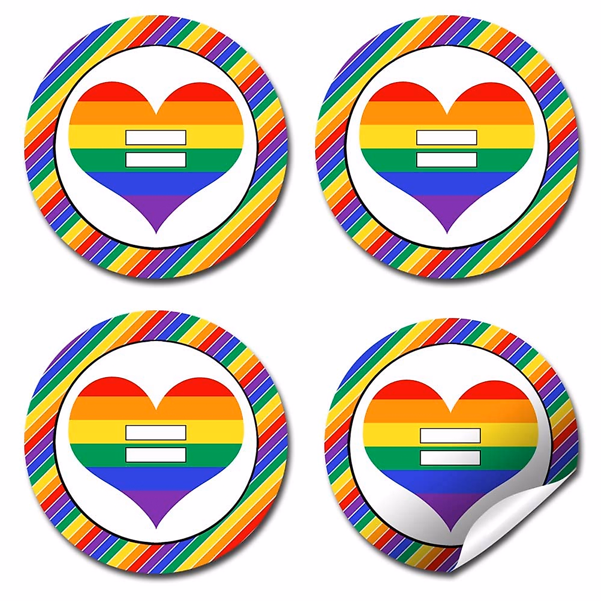 Love Wins LBGTQ Equality Pride Acceptance & Appreciation Thank You Sticker Labels, 40 2" Party Circle Stickers by AmandaCreation, Also Great for Envelope Seals & Gift Bags