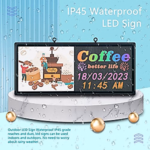 CX PH6 Outdoor LED Scrolling Sign 40'' x 18'' Full Color WiFi LED Sign Display Board with High Resolution High Brightness and New SMD Technology - Programmable LED Sign