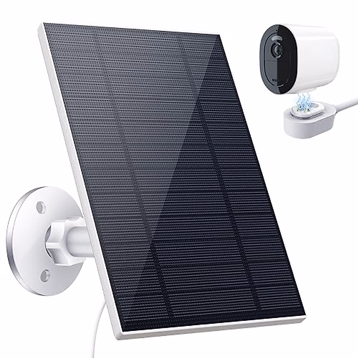 5W Solar Panel for Arlo Go 2, Arlo Pro 3 Floodlight, Arlo Pro 3, Arlo Pro 4, Arlo Ultra and Arlo Ultra 2 Cameras, Weather Resistant,360° Adjustable Easy Install Arlo Solar Panel Charger（1PC）