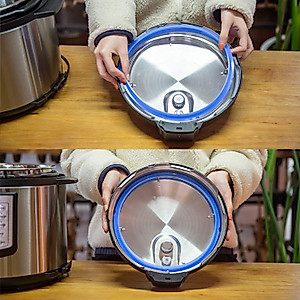 ZLR Silicone Sealing Rings Compatible for Instant Pot 6 Quart Pressure Cookers - 3 Pcs Replacement Silicone Gasket Seal Rings Fit IP-DUO60, DUO50, LUX60, LUX50, CSG60, and CSG50 - Red, Blue and Clear