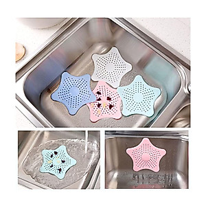 1PCS 15×13cm Bathtub Shower Floor Silicone Drain Stopper Five-pointed Star Kitchen Sink Mesh Filter,White