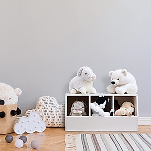 ALIMORDEN Stackable 3 Bin Cubby Unit Storage Cubby Toy Storage Cubby Multi-Bin Toy Organizing Cubby, Suitable for Children's Room, Playroom, Hallway, Laundry Room, White