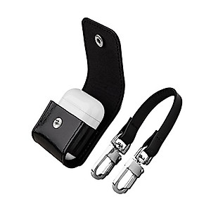 keledes Airpods 1st Generation Case, Airpods Case Cover, Airpods 1 Gen Case,Genuine Leather Protective Case with Keychain Leather Strap for Apple Airpods 1 Case,Vintage Black