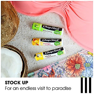 Chapstick Limited Edition Tropical Paradise Collection Aloha Coconut Flavored Skin Protectant Lip Balm Tube - Great for Moisturizing & Hydrating Chapped, Cracked, Dry Lips â€“ 0.15oz Each, 12 Sticks