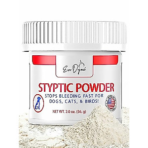 Styptic Powder for Dogs, Cats, and Birds (2 oz) by Evo Dyne | Fast-Acting Blood Stop Powder for Pets | Quick Stop Bleeding Powder for Dog Nail Clipping, Grooming, Cuts and More (1-Pack)