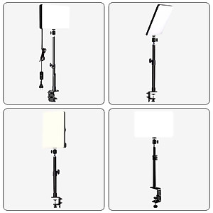 LED Desk Bi-Color Video Light Key Light Studio Streaming Lights Panel Light with Desk Clamp C-Clamp Stand 3800K-6500K Dimmable Wireless Remote Studio Photography Lighting for Gaming Zoom Video