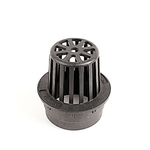 Premium USA Made 3" Inch Black Outdoor Round Atrium Drain Grate Cover - Fits 3" Inch Sewer & Drain Pipe/Fittings, Also Fits Triple Wall Pipe & Corrugated Landscape Pipe 3" (Black)