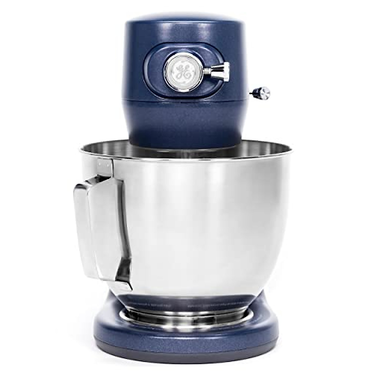 GE Tilt-Head Electric Stand Mixer | 7-Speed, 350-Watt Motor | Includes 5.3-Quart Bowl, Flat Beater, Dough Hook, Wire Whisk & Pouring Shield | Countertop Kitchen Essentials | Sapphire Blue