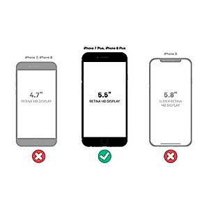 OtterBox iPhone 8 PLUS & iPhone 7 PLUS (ONLY) Defender Series Case - BLACK, rugged & durable, with port protection, includes holster clip kickstand