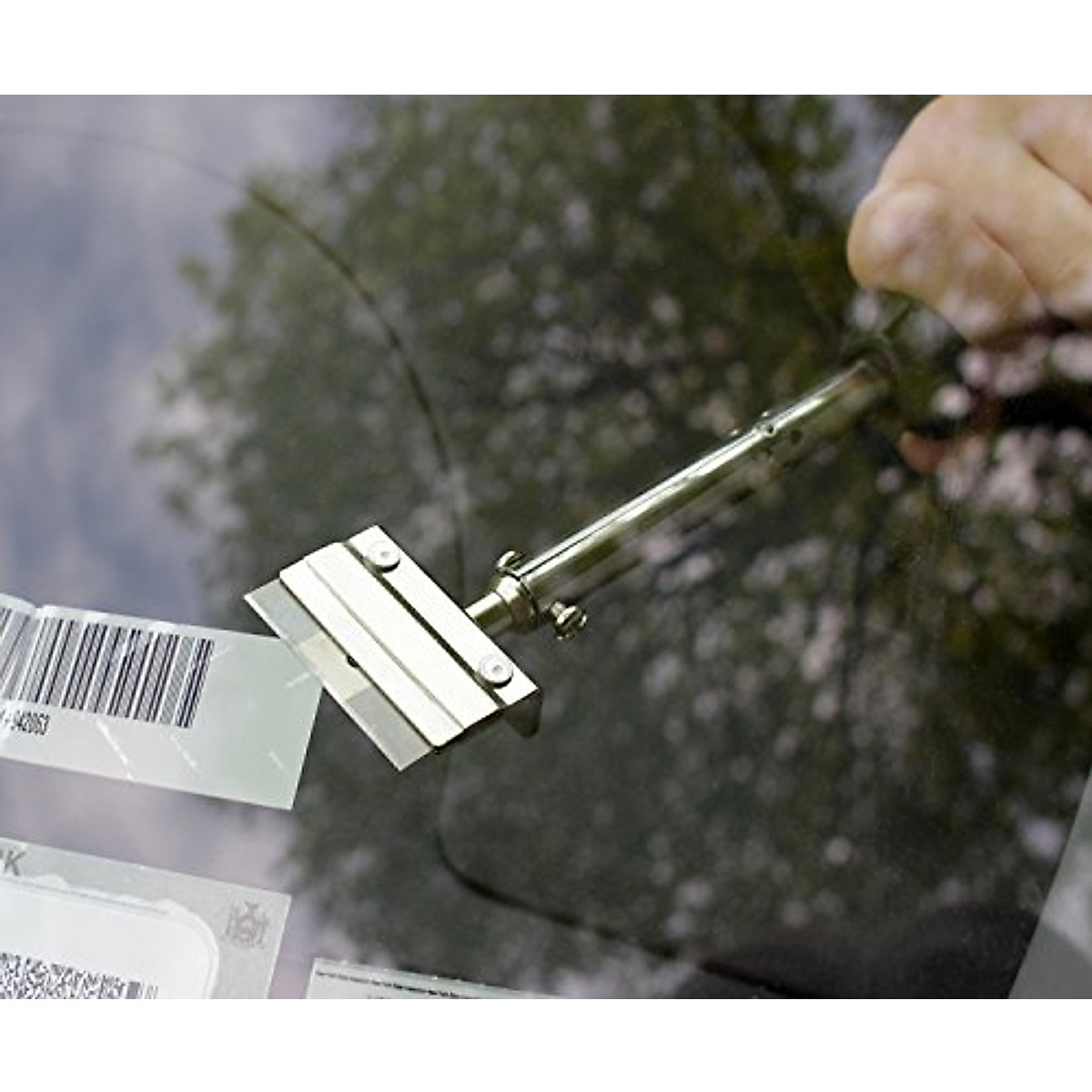 RamPro 110 W Sticker and Adhesive Remover - Long Handle Floor Wall Scraper Tool Hot Blade Decal Remover Razor Blade Scraper Pinstripe Remover Hot Knife Blade for Removing Vinyl Decals