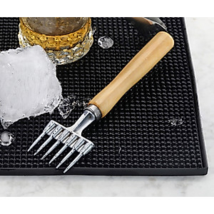 New Star Foodservice 48346 Ice Chipper Crusher Nickle Plated with Wood Handle, 9", Silver