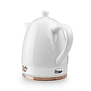 Pink Up Noelle Electric Tea Kettle, Gooseneck Kettle, Hot Water Dispenser, Pour Over Coffee, Automatic shut off, Cordless, Electric Teapot, 1.5L, Ceramic, Grey