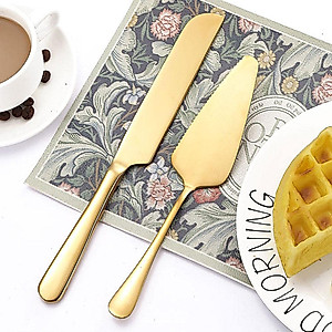 RYGRZJ Cake Serving Set,Cake Pie Pastry Servers,Cake Knife and Server Set Wedding Cake Spatula Baking Kitchen Tool