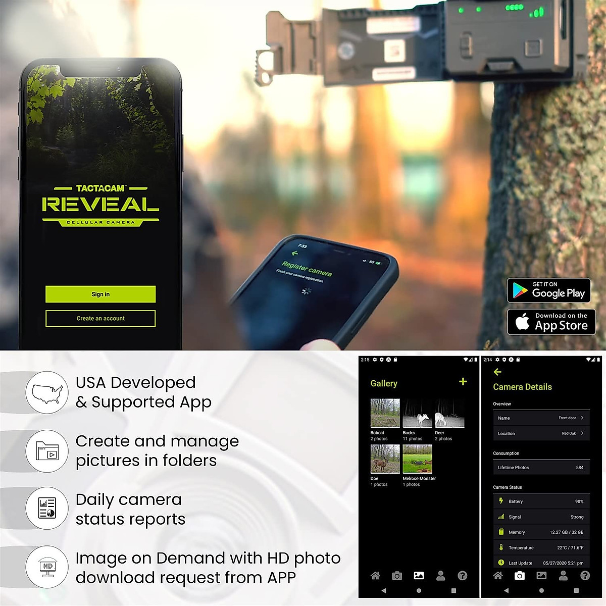 TACTACAM Reveal XB Cellular Trail Camera, No Glow - Verizon & AT&T 32GB SD Card