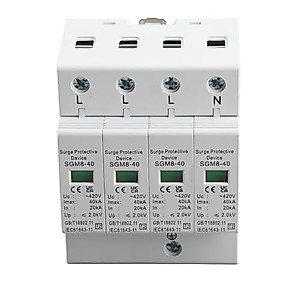 4P 40KA House Protector,220V Protective Device,Din Rail Low‑voltage Arrester,Fire Proof,High Conductivity,Quick Response,for Protect Electric System,On-Loading Electrical