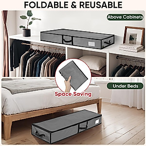 BALEINE SOFT Christmas Wrapping Paper Storage Bag, 40" Durable PE Gift Wrap Storage Bag with Flexible Partitions and Pockets for Ribbon, Accessories (Grey)