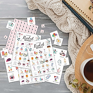 Tea Party Bridal Shower Games, Tea Party Bingo Game, Tea Party Decorations, Tea Party Favors, 24 Players Bingo Games for Bridal Shower, Bachelorette Party, Wedding Engagement Party (A05)