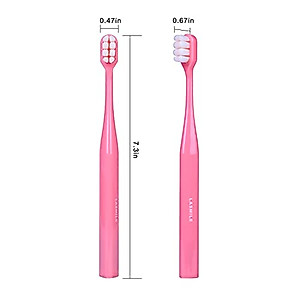 LASMILE Extra Soft Toothbrush for Sensitive Gums, Micro Nano Manual Toothbrush with 15000 Soft Bristle for Adult Pregnant Women Elderly Children and Gum Recessions Protect Fragile Gums (2Pack)