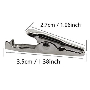 bnafes 27mm/1.06" Alligator Clips Test Crocodile Clamps Silver Tone - (30 Pcs)