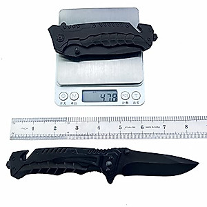 Labstandard Pocket Folding Knife,3.54” Stainless Steel Blade and Aluminum Handle-Drop Point Blade,Liner-Lock and Pocket Clip (drop point)