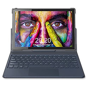 Veidoo Android Tablet 10 inch, 4GB RAM 64GB ROM | 1920x1200 FHD | 13MP+5MP Camera | 2.0Ghz Octa Core | 6000mAh | TF Card 128G Expand | 2.4G/5G Wi-Fi | BT 5.0| GPS | Type-C | Tablet with Keyboard