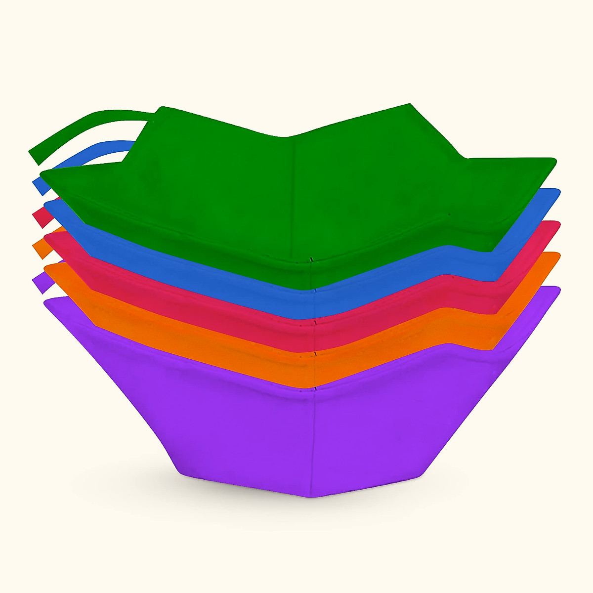 Set of 5 Bowl Holders, Cotton Huggers for Microwave, Cozy and Heat Resistant, Multicolor Bowl Holders, Heating or Warming Soup and Other Foods, Machine Washable, Oven Mitt Included