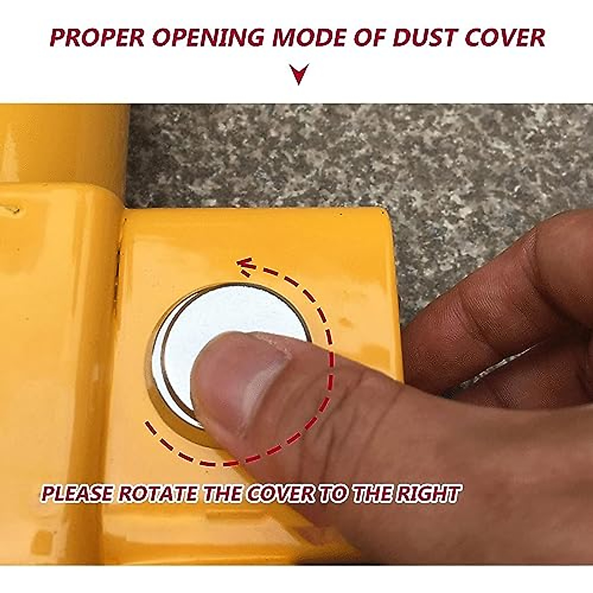 TzUfa Car Parking Space Lock Bollard, High Visibility Yellow and Red Lockable Fold Down Car Parking Barrier Post, Private Car Park Driveway Guard Saver Blocker with Locking Base (Color : Red)