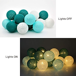 Fairy Lights Starry LED String Lights 20 PCS Indoor/ Outdoor Cotton Ball Warm Lighting Wall Light for Bedroom, Wedding Party ,Home ,Christmas,Halloween,Garden (Batteries, Tiffany)