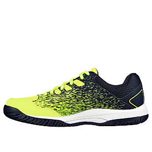 Skechers Men's Viper Court-Athletic Indoor Outdoor Pickleball Shoes with Arch Fit Support Sneaker, Yellow/Navy, 10