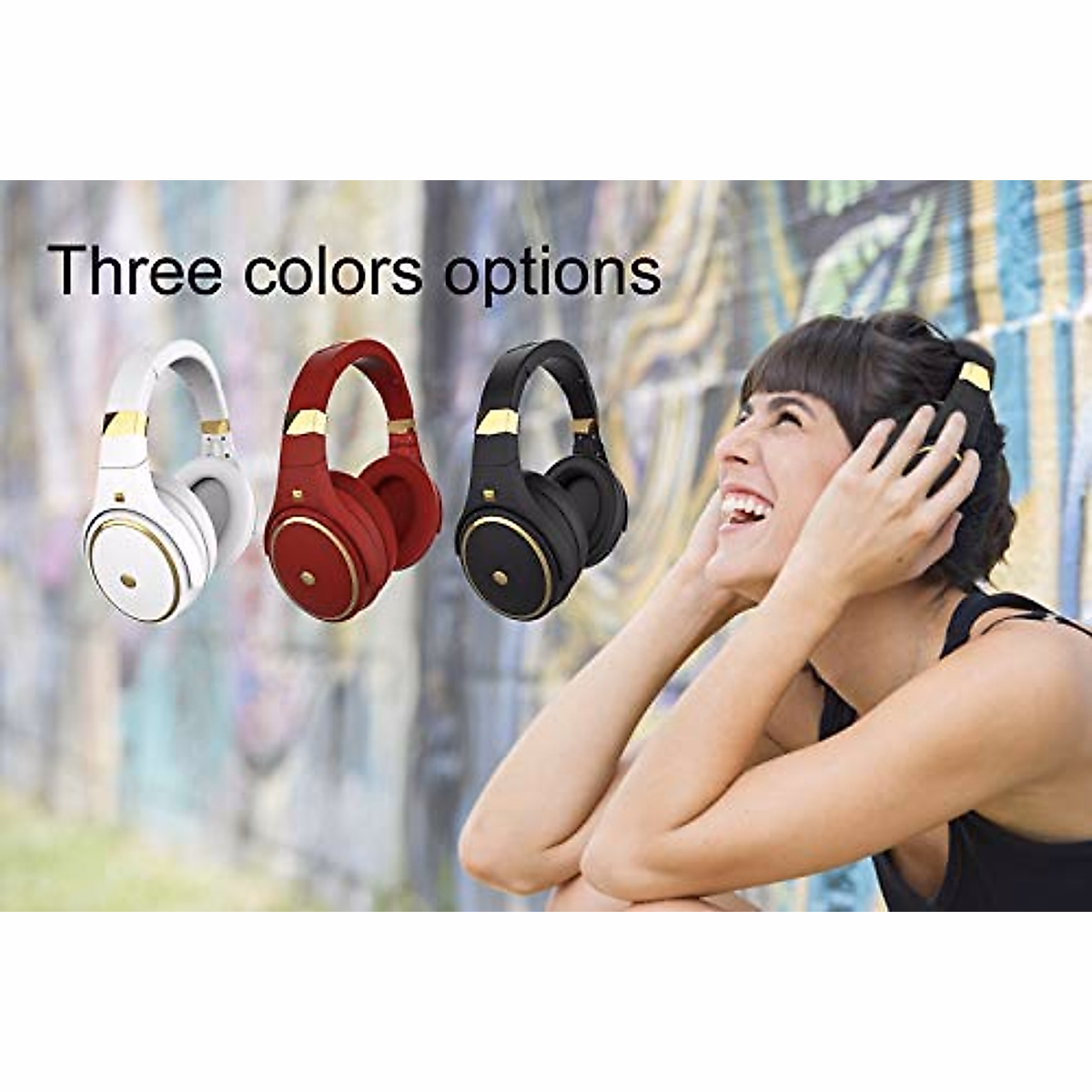 VOZA V700D Electrostatic, Dual Driver Hi Res, Deep bass Over-Ear HiFi Headphone with Microphone, Red Color