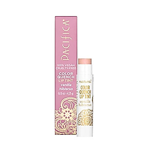 Pacifica Beauty, Color Quench Tinted Lip Balm, Vanilla Hibiscus, Coconut Oil, Cocoa Seed Butter, Vitamin E, Moisturizer, Dry Cracked Skin, Mineral Oil Free, Paraben Free, Vegan & Cruelty Free
