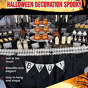 DealKits Halloween Creepy Cloth, Spooky Giant (30 x 420 in.) Cheese Cloth Tapestry for Halloween Party Supplies Decorations Outdoor Yard Home Wall Decor, Black