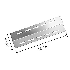 Kalomo Grill Heat Plates for Ducane Grill Replacement 5 Burner Gas Grill 30400042 30400043 30500701, 16 7/8" Grill Heat Shield, 17" Grill Burners Tube BBQ Parts Grill Burner Covers, Stainless Steel