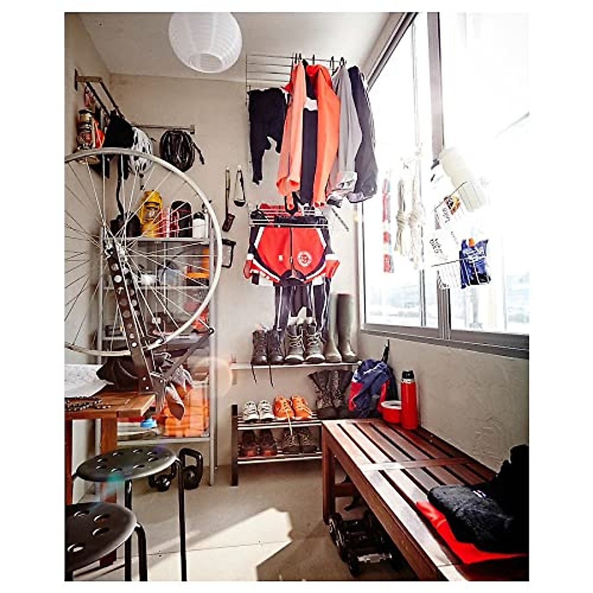 IKEA Boutique Store Marius Stool (Pack of 2) Seat Height: 45 cm, 17 3/4-Inch - Sold by Bunnings Home (Black, Steel, Epoxy powder coating)