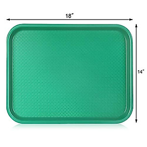 New Star Foodservice 24784 Green Plastic Fast Food Tray, 14 by 18-Inch, Set of 12