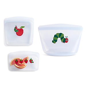 Stasher x the World of Eric Carle Premium Silicone Reusable Food Storage Bags, 3-Pack | Multi-Use Food Storage Bags, Lunch Bag, Travel Containers | BPA Free, Leak-free, Dishwasher-Safe, Eco-friendly